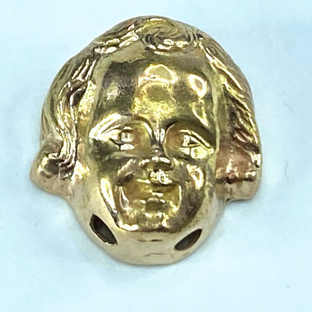 Rare C1920's Repousse Etching "Child Head Bust" Slidi… - Gem